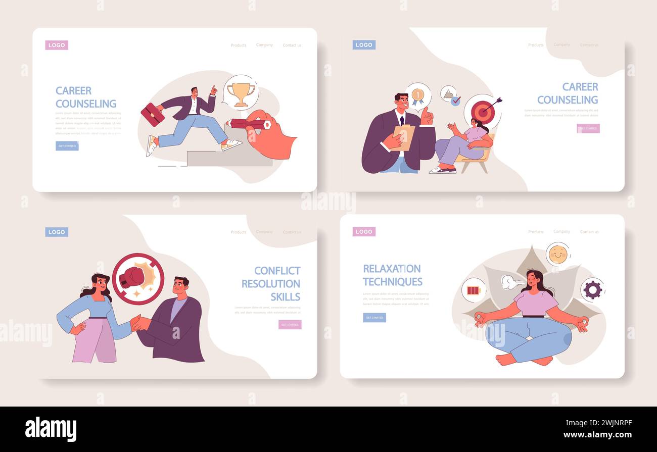 Socio-psychological support concept. Visual guide for career counseling ...