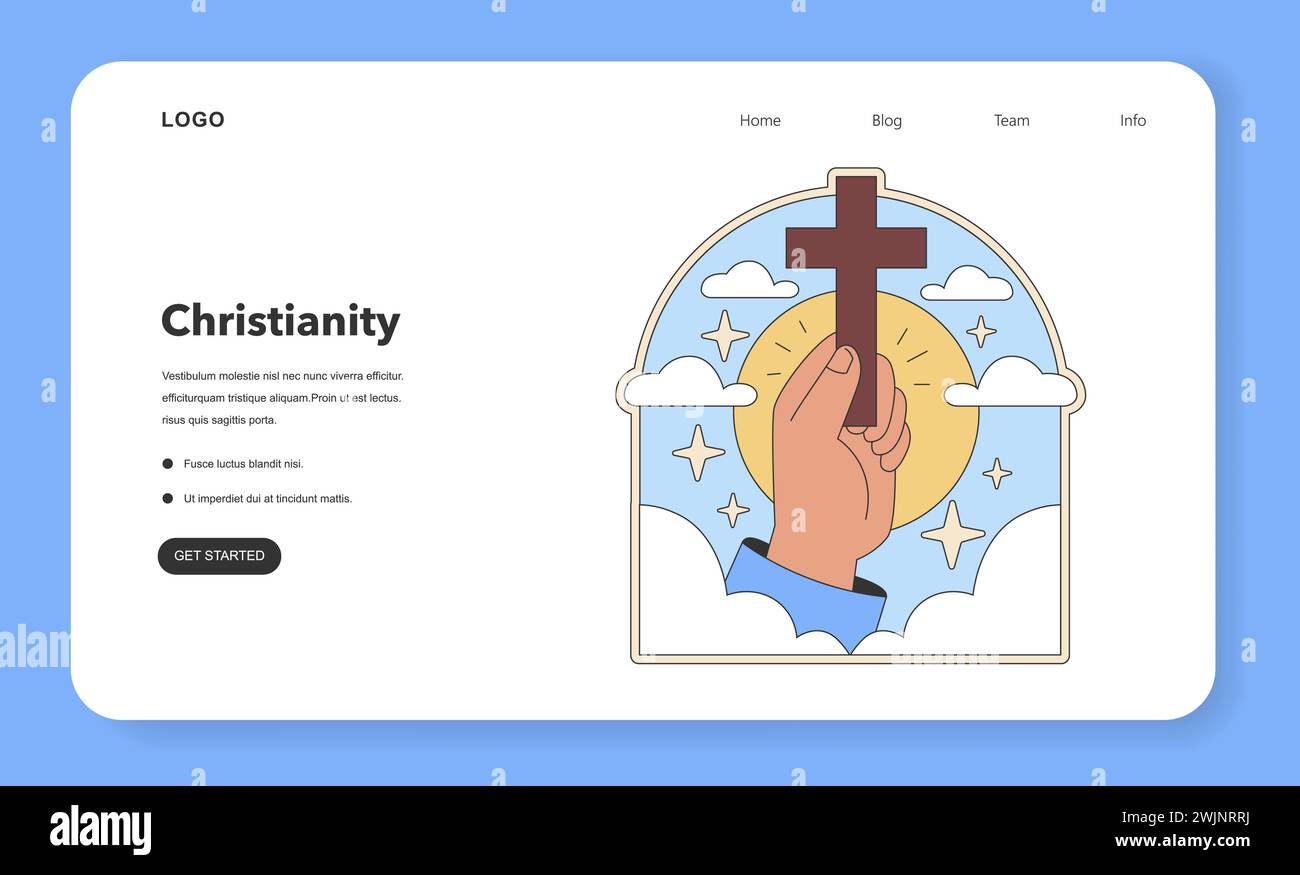 Christianity emblem. Hand holding the cross against a celestial ...