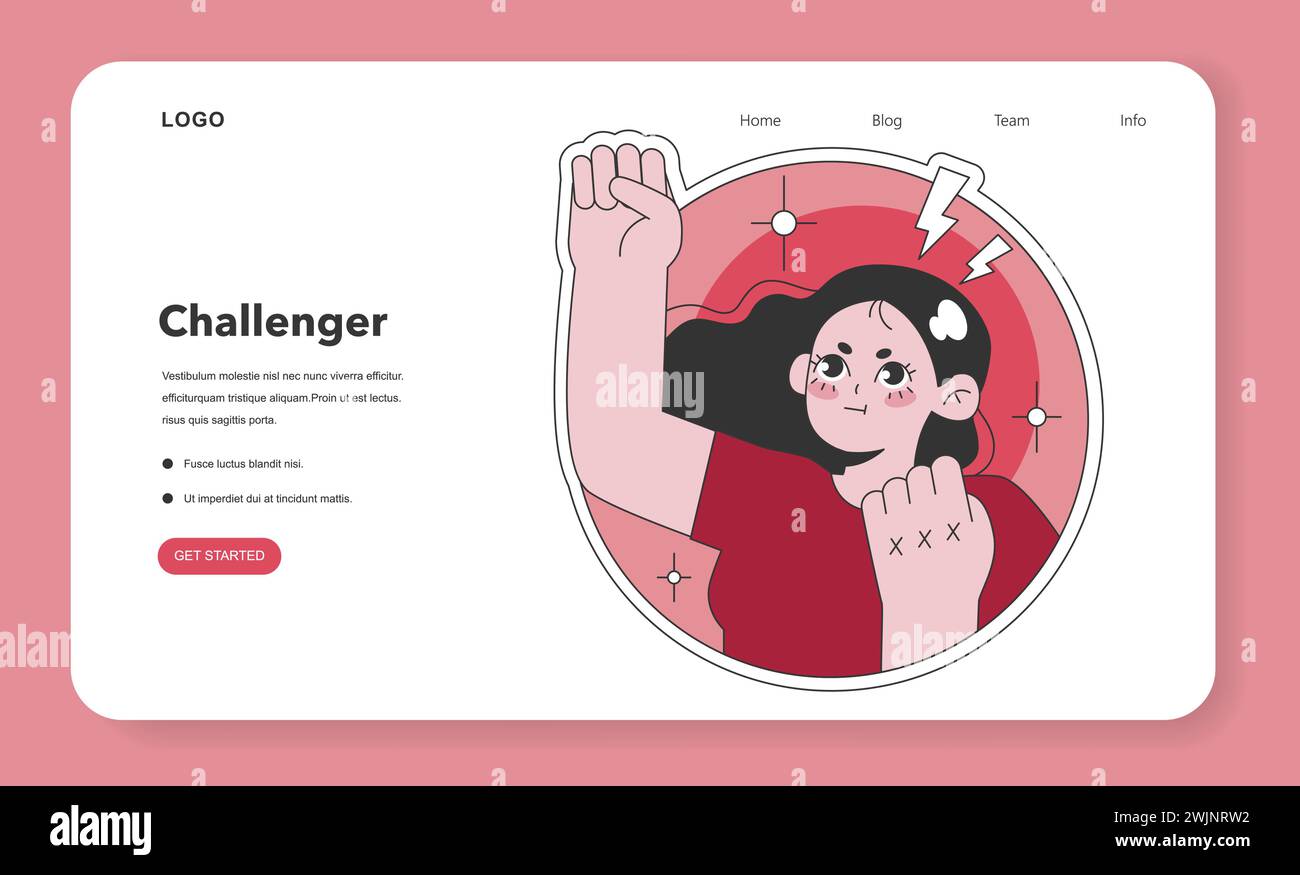 Enneagram Challenger type illustration. A bold, assertive character ...