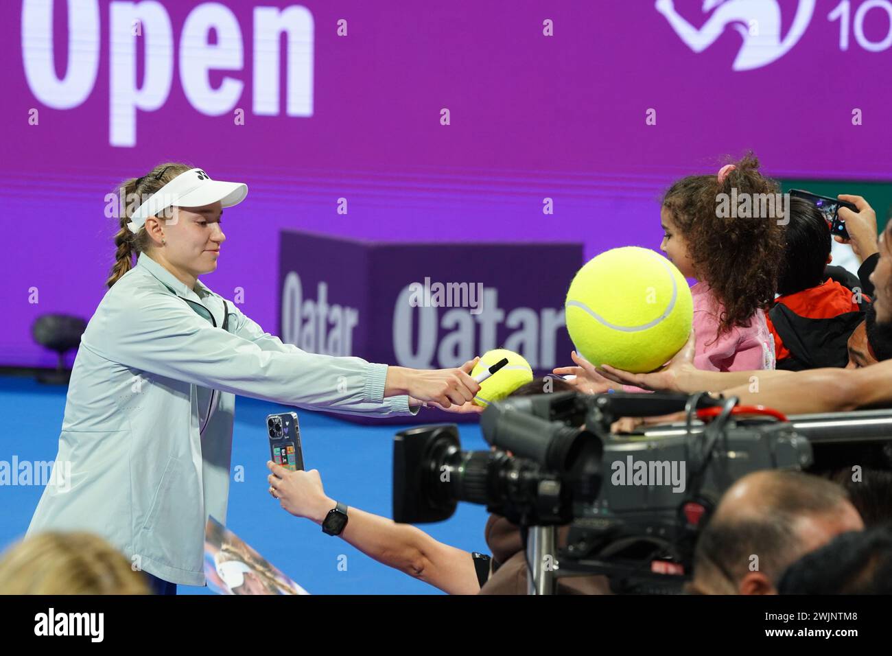 Doha, Qatar. 16th Feb, 2024. Russian-born Kazakhstan’s Elena Rybakina ...