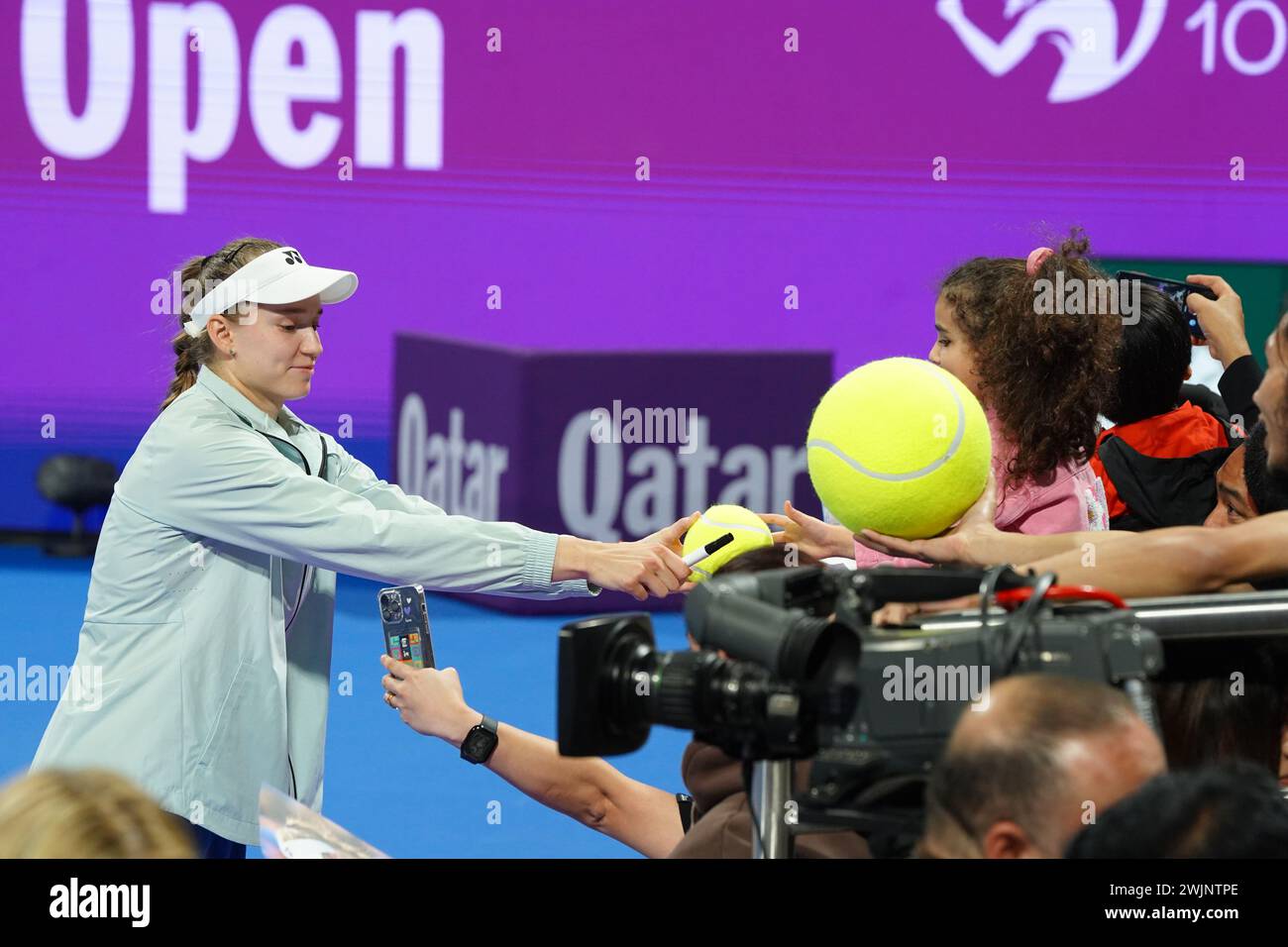 Doha, Qatar. 16th Feb, 2024. Russian-born Kazakhstan’s Elena Rybakina ...