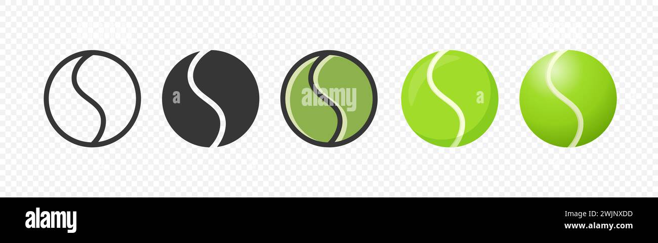 Flat Vector Tennis Ball Icon Set. Tennis Ball Design Template, Clipart ...