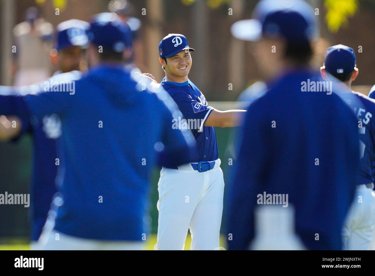 Los Angeles Dodgers designated hitter Shohei Ohtani participates in ...
