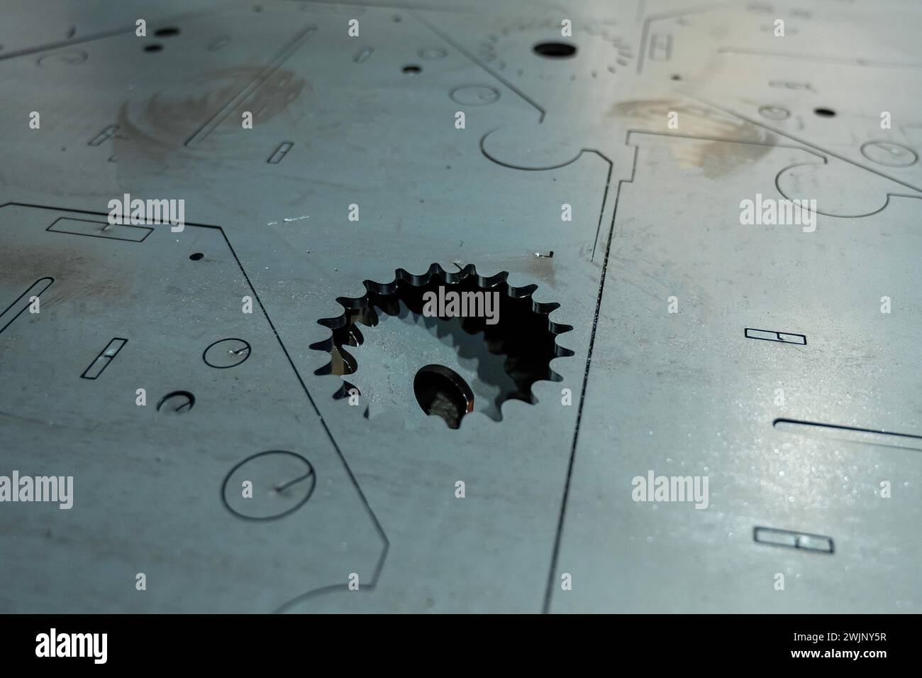 Laser cutting of metal on a CNC machine Stock Photo - Alamy