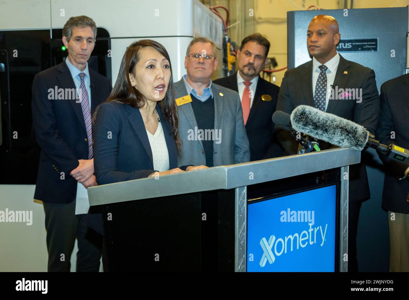(IMAGE DISTRIBUTED FOR XOMETRY) Xometry Chief People Officer Sophia MacDonald, center, speaks ...