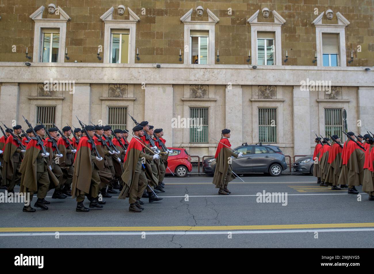 Rome, Italy. 16th Feb, 2024. Soldiers of the Italian army belonging to ...