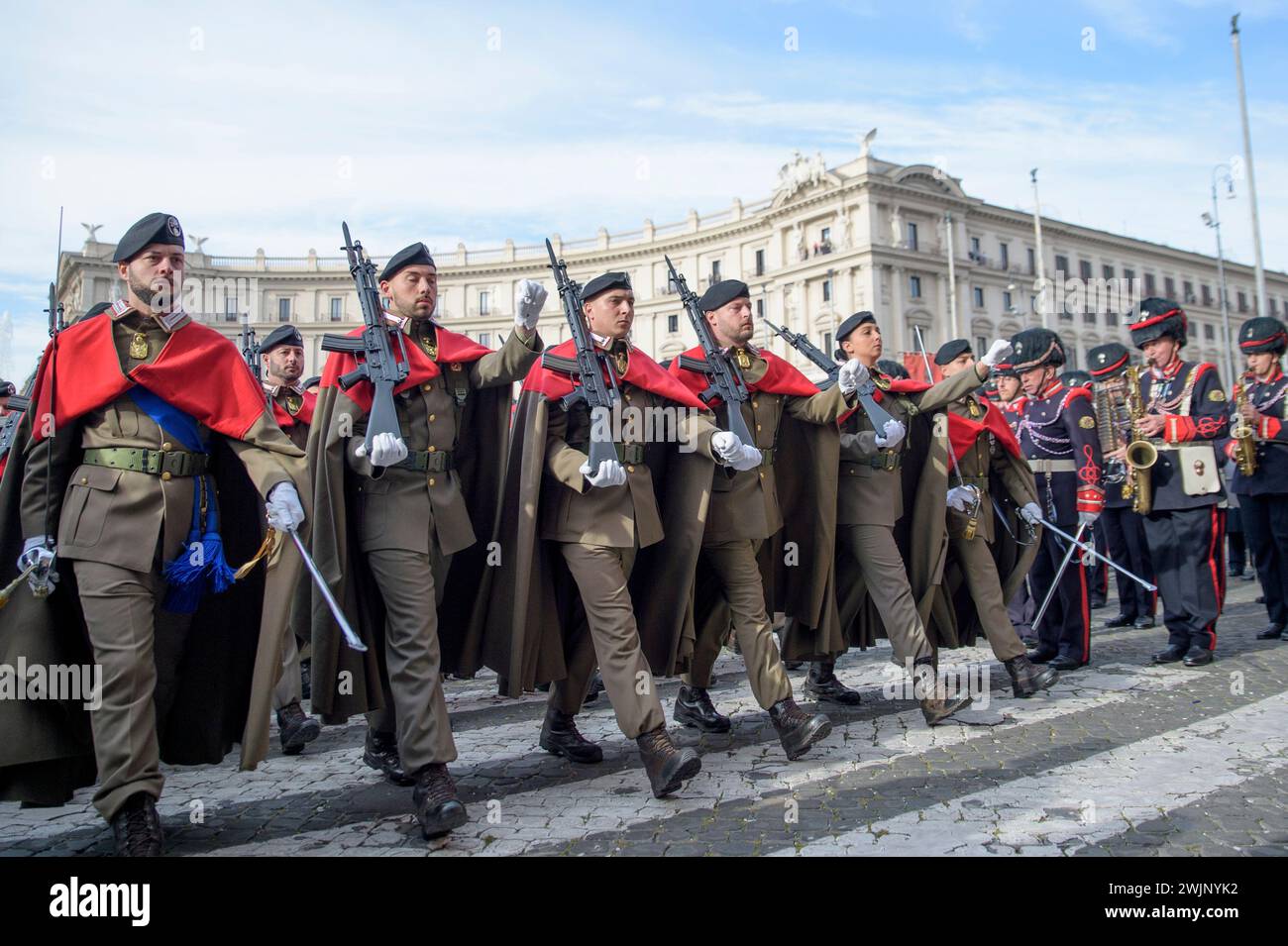 Rome, Italy. 16th Feb, 2024. Soldiers of the Italian army belonging to ...