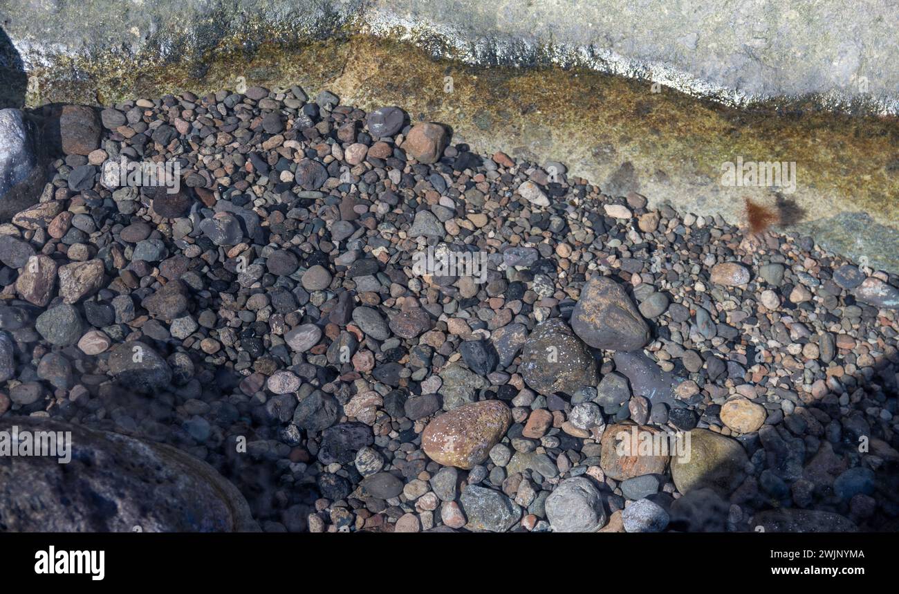 Detail of a natural pool of volcanic rocks in Tenerife submerged in water Stock Photo - Alamy