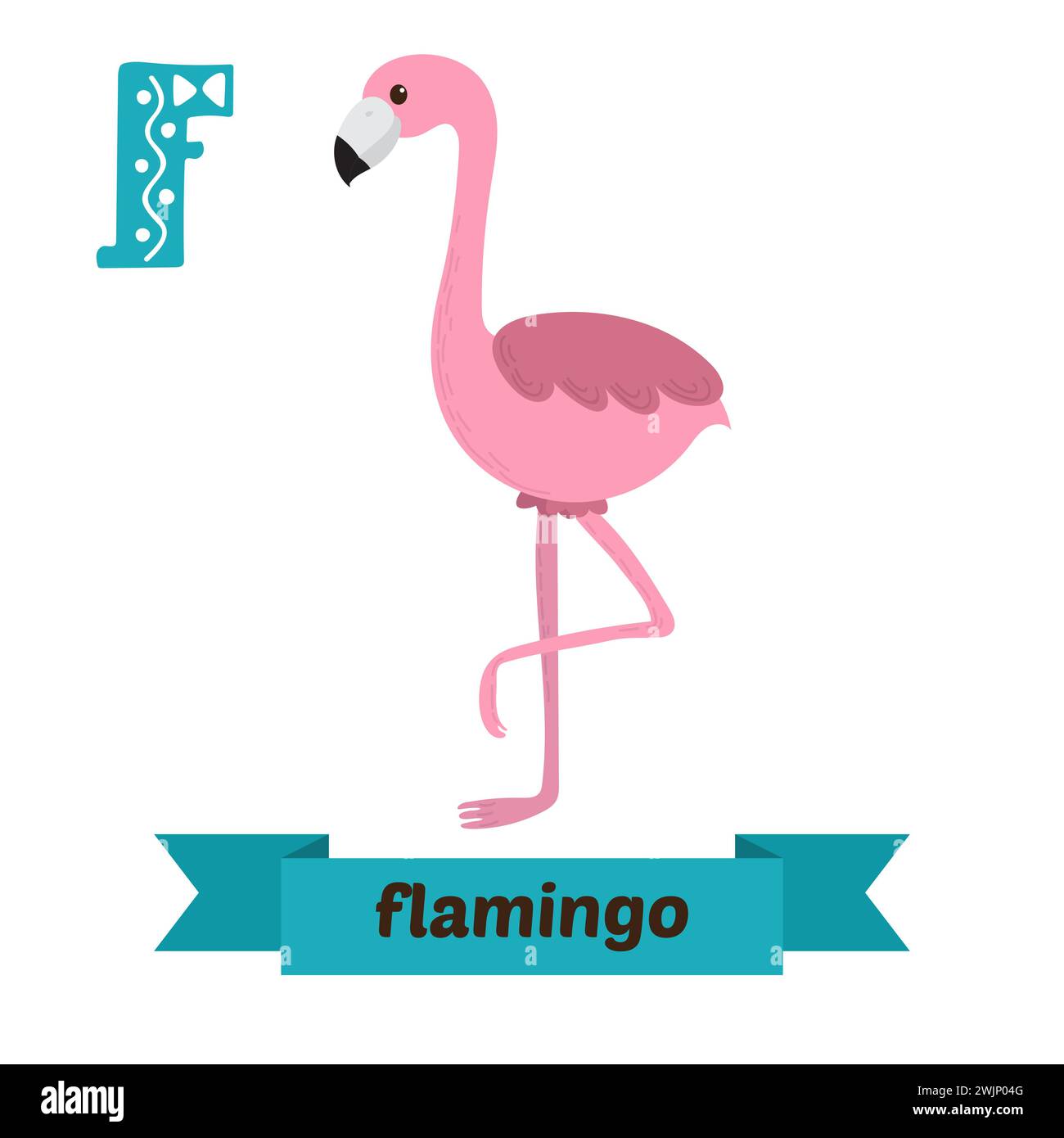 Funny cartoon character pink flamingo Stock Vector Images - Alamy