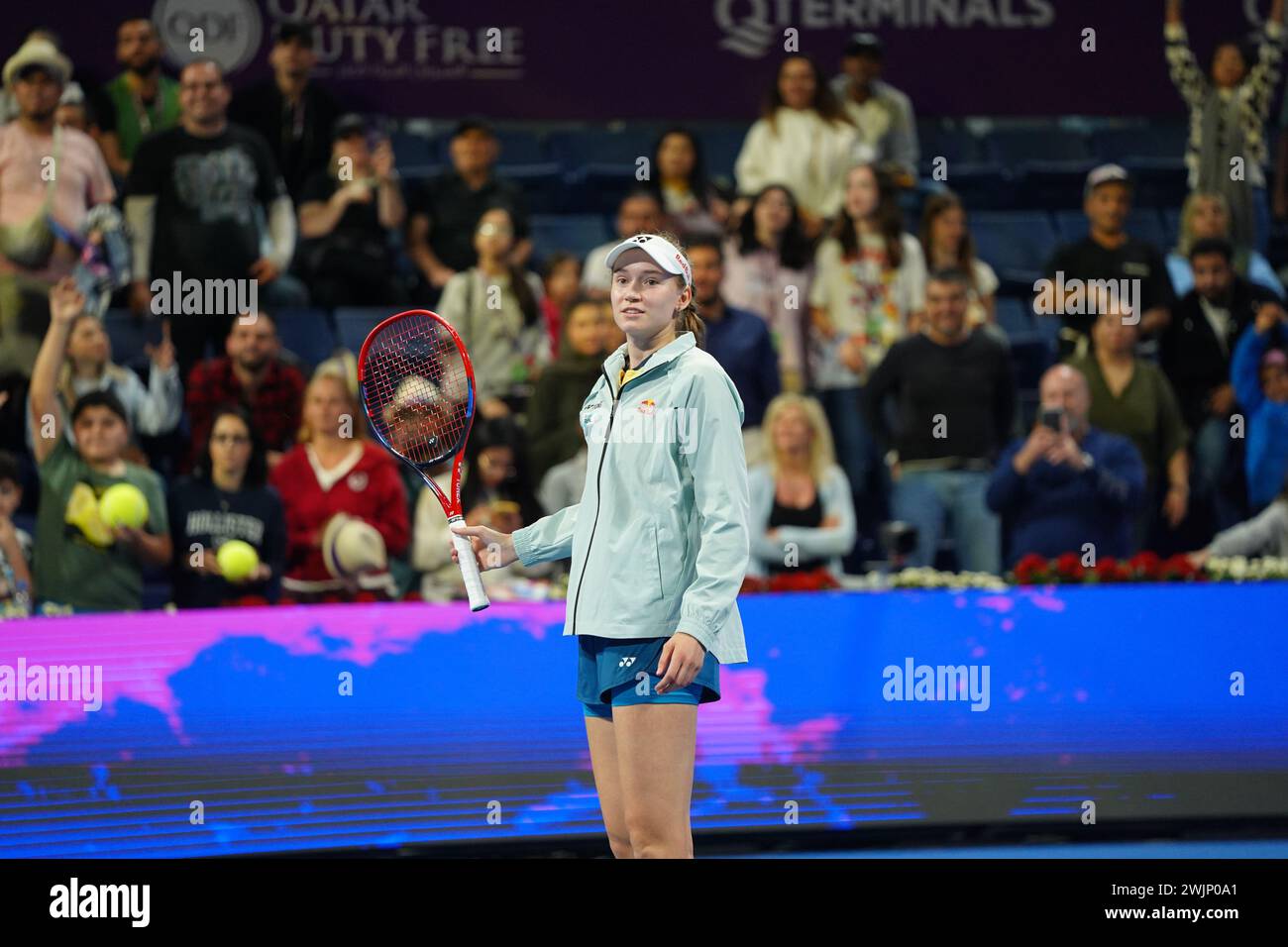Doha, Qatar. 16th Feb, 2024. Russian-born Kazakhstan’s Elena Rybakina ...