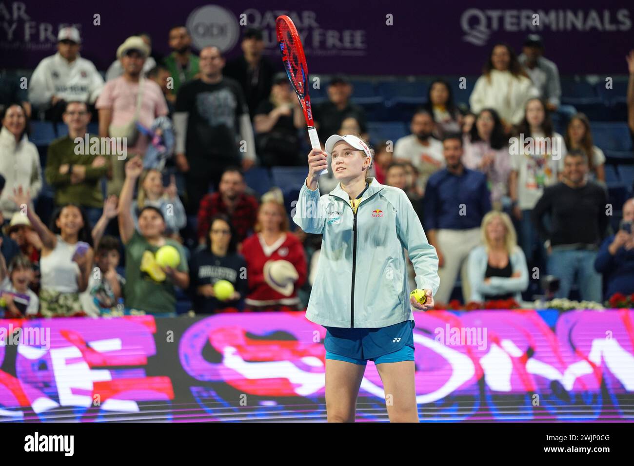 Doha, Qatar. 16th Feb, 2024. Russian-born Kazakhstan’s Elena Rybakina ...