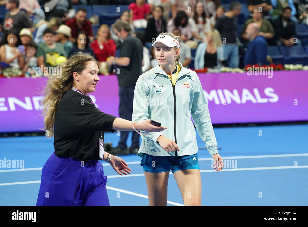 Doha, Qatar. 16th Feb, 2024. Russian-born Kazakhstan’s Elena Rybakina ...