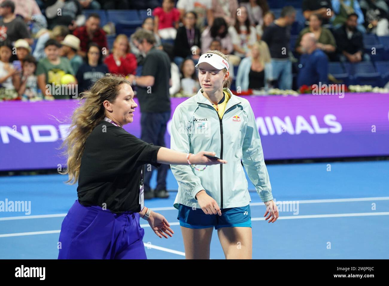 Doha, Qatar. 16th Feb, 2024. Russian-born Kazakhstan’s Elena Rybakina ...