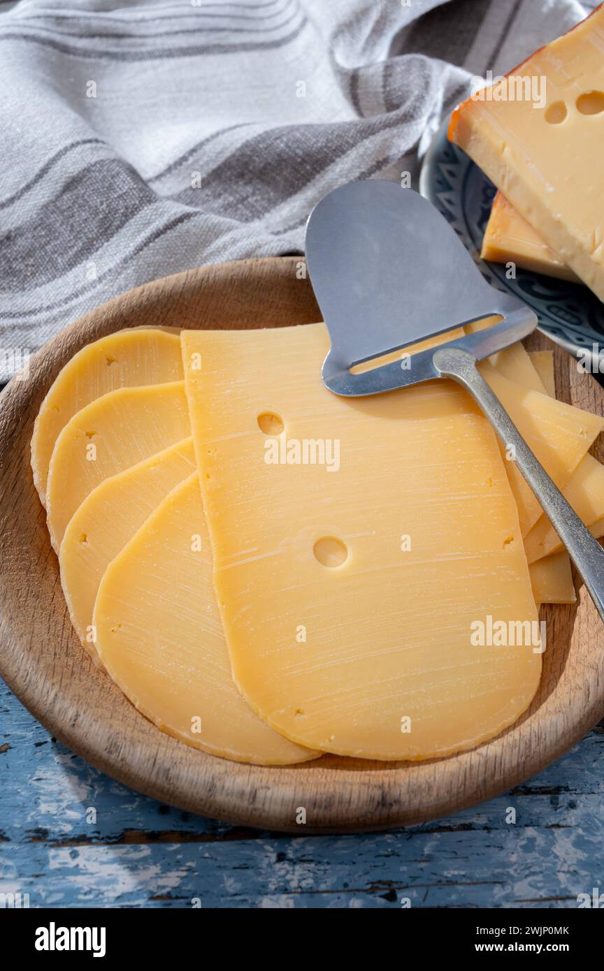 Cheese collection, Dutch ripe hard chees made from cow milk in the ...