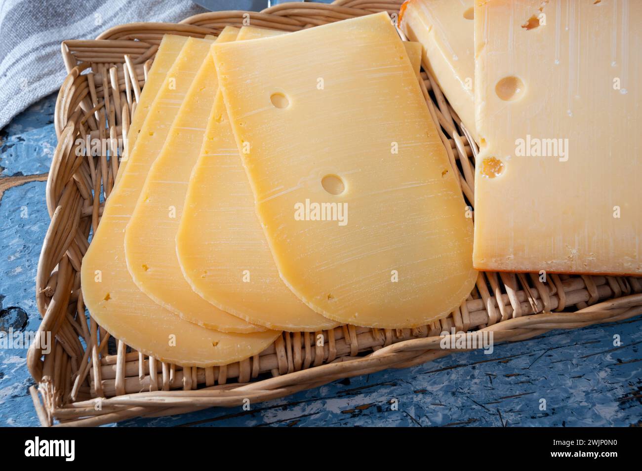 Cheese collection, Dutch ripe hard chees made from cow milk in the ...