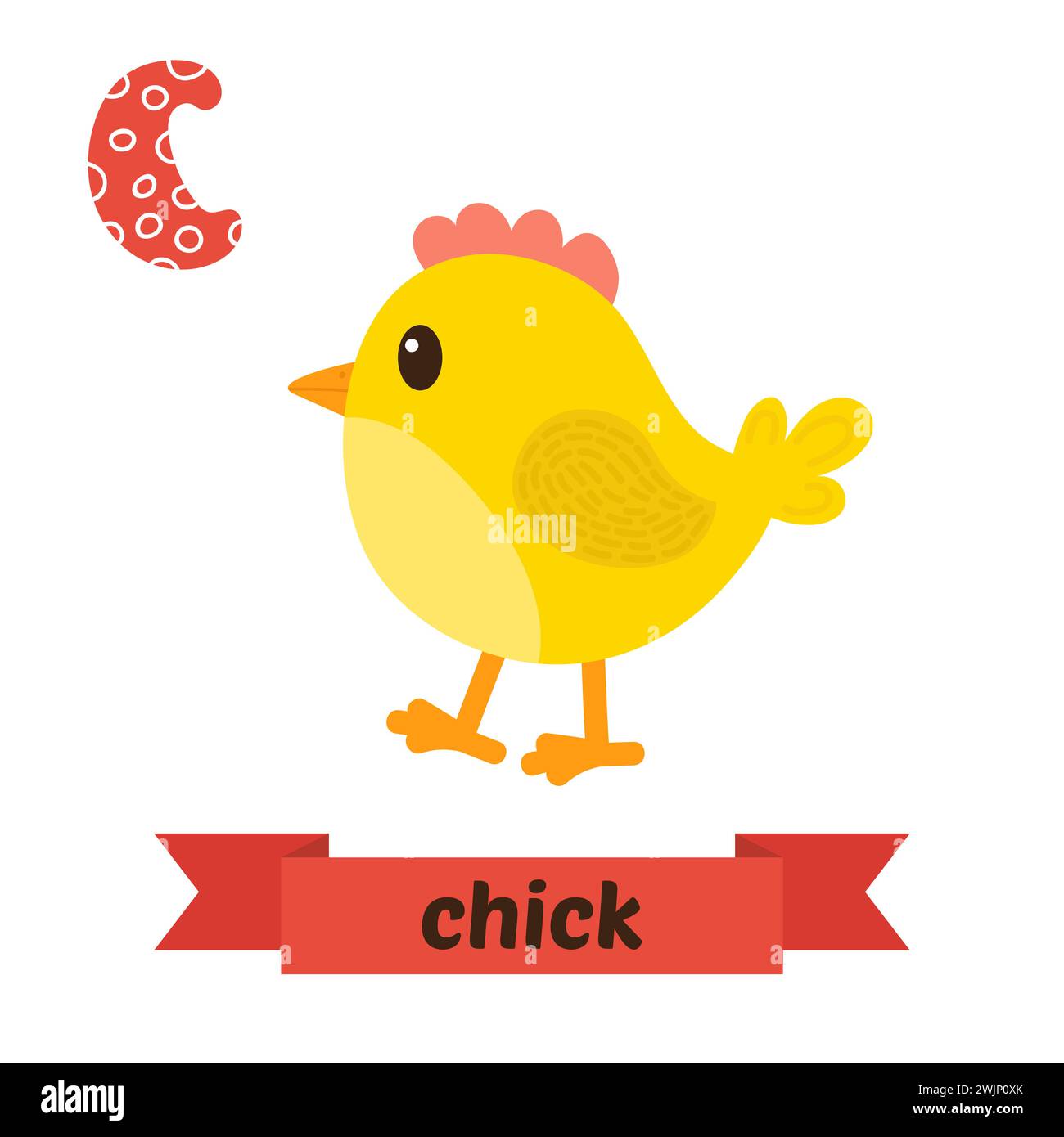 Chick. C letter. Cute children animal alphabet in vector. Funny cartoon ...