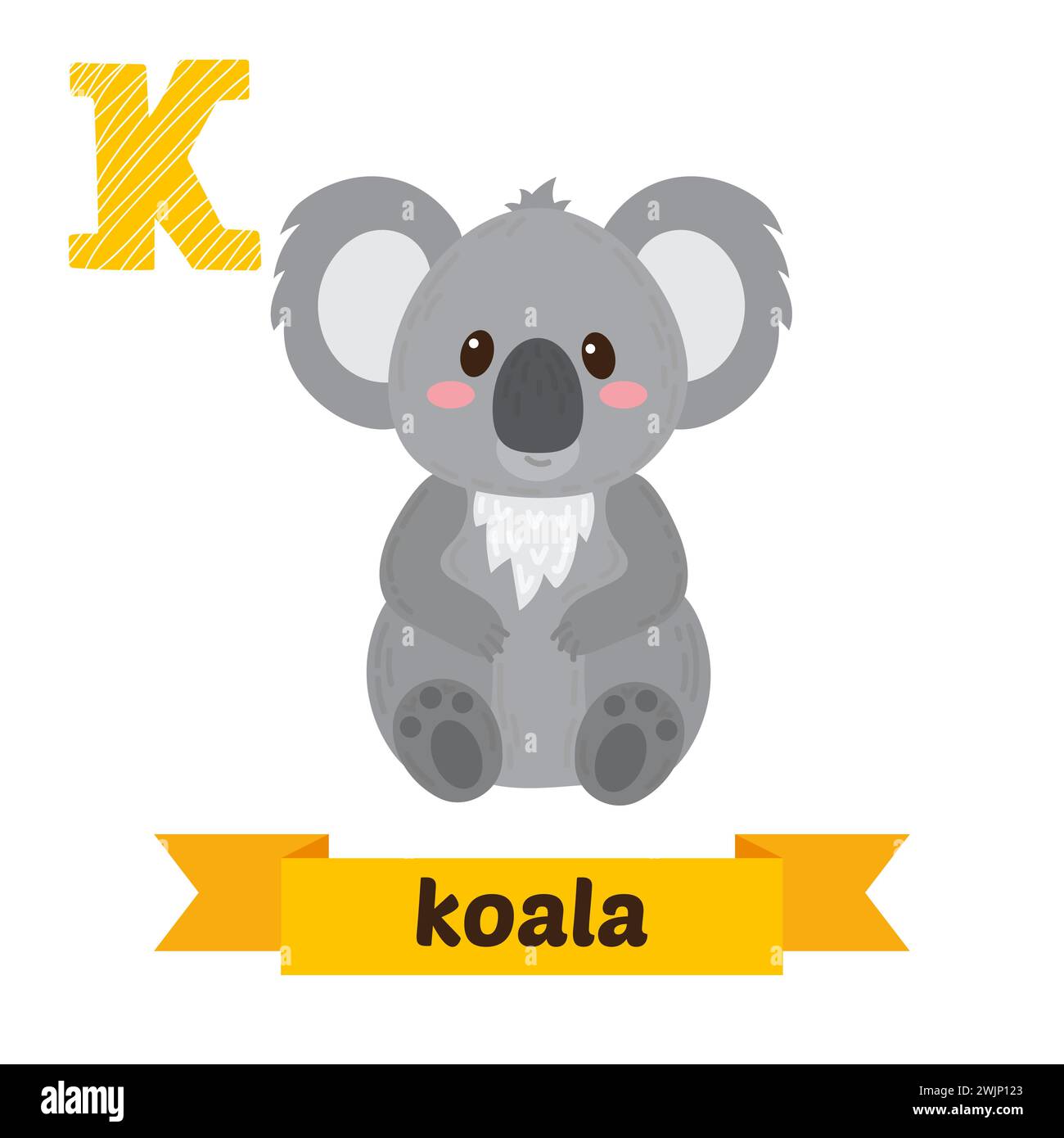 Koala. K letter. Cute children animal alphabet in vector. Funny cartoon ...