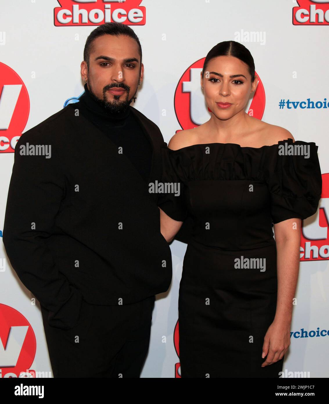 London, UK. Aaron Thiara and Sophie Khan Levy at the TV Choice Awards ...