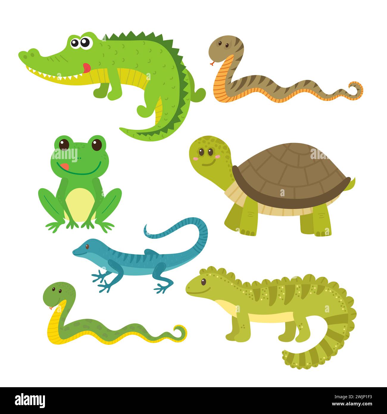 Set of creeping things. Wild animals. Vector illustration Stock Vector ...