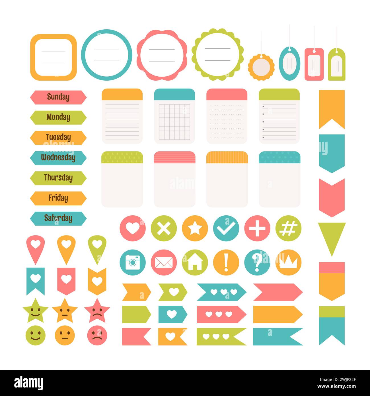 Design elements for website. Template for notebooks. Monthly planner ...
