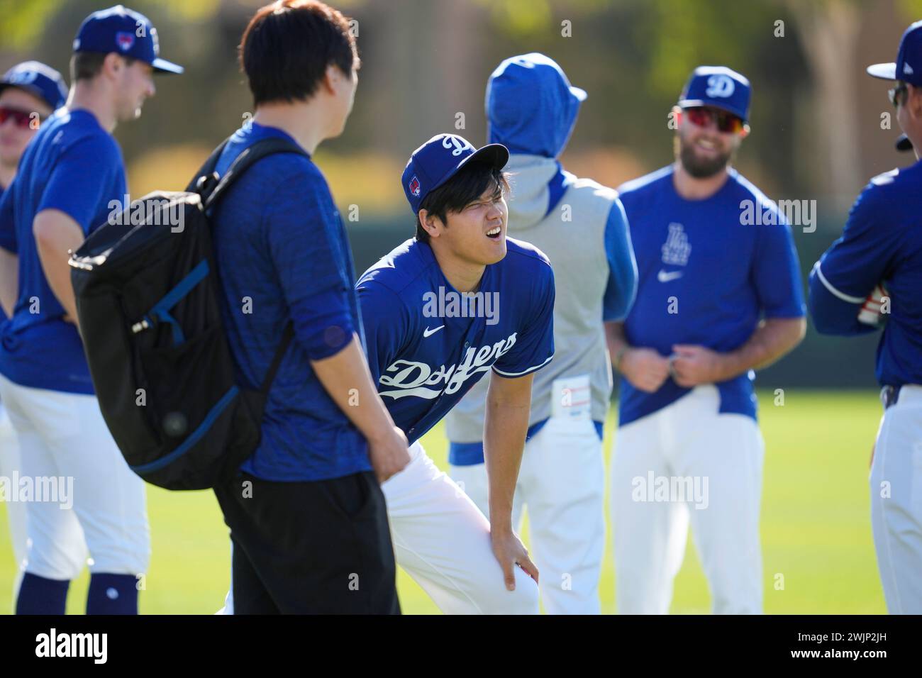 Los Angeles Dodgers designated hitter Shohei Ohtani participates in ...