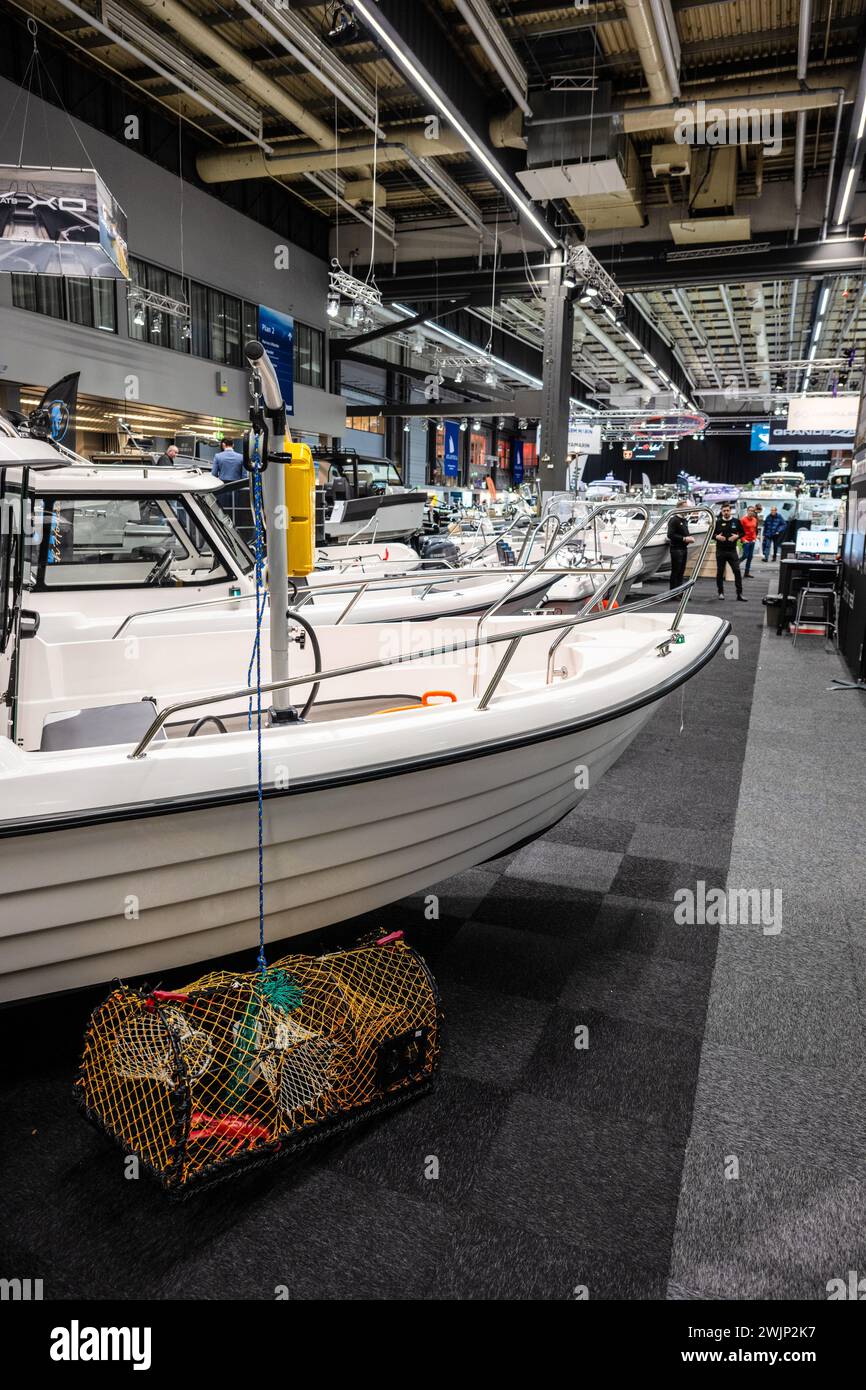 Gothenburg, Sweden - February 11 2024: Boats on display at Gothenburg ...