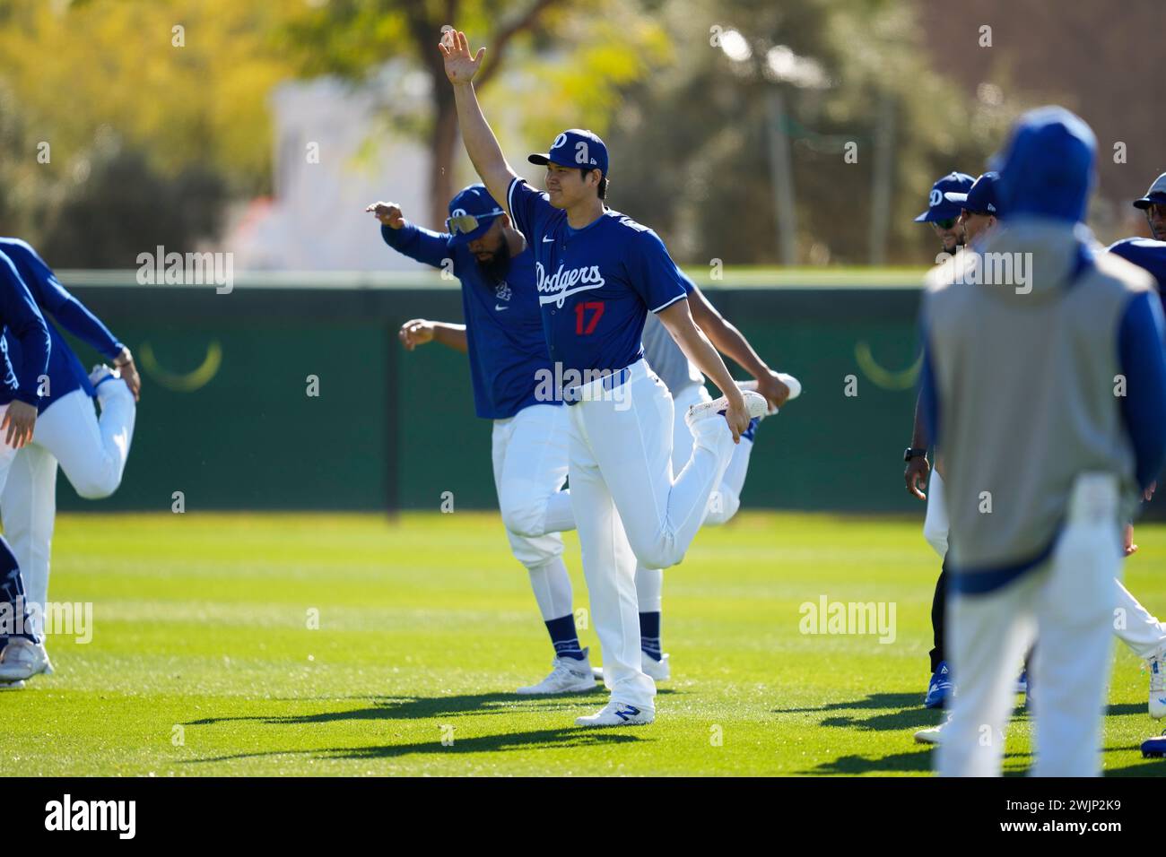 Los Angeles Dodgers designated hitter Shohei Ohtani participates in ...