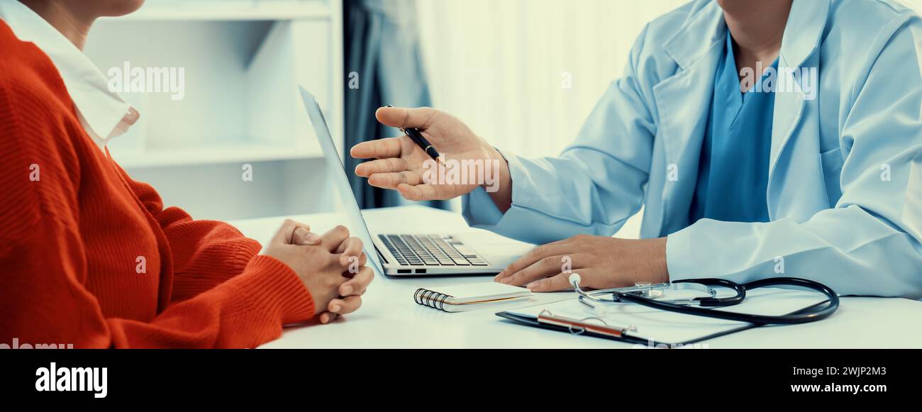 Laptop display medical report or diagnostic result of patient health on ...