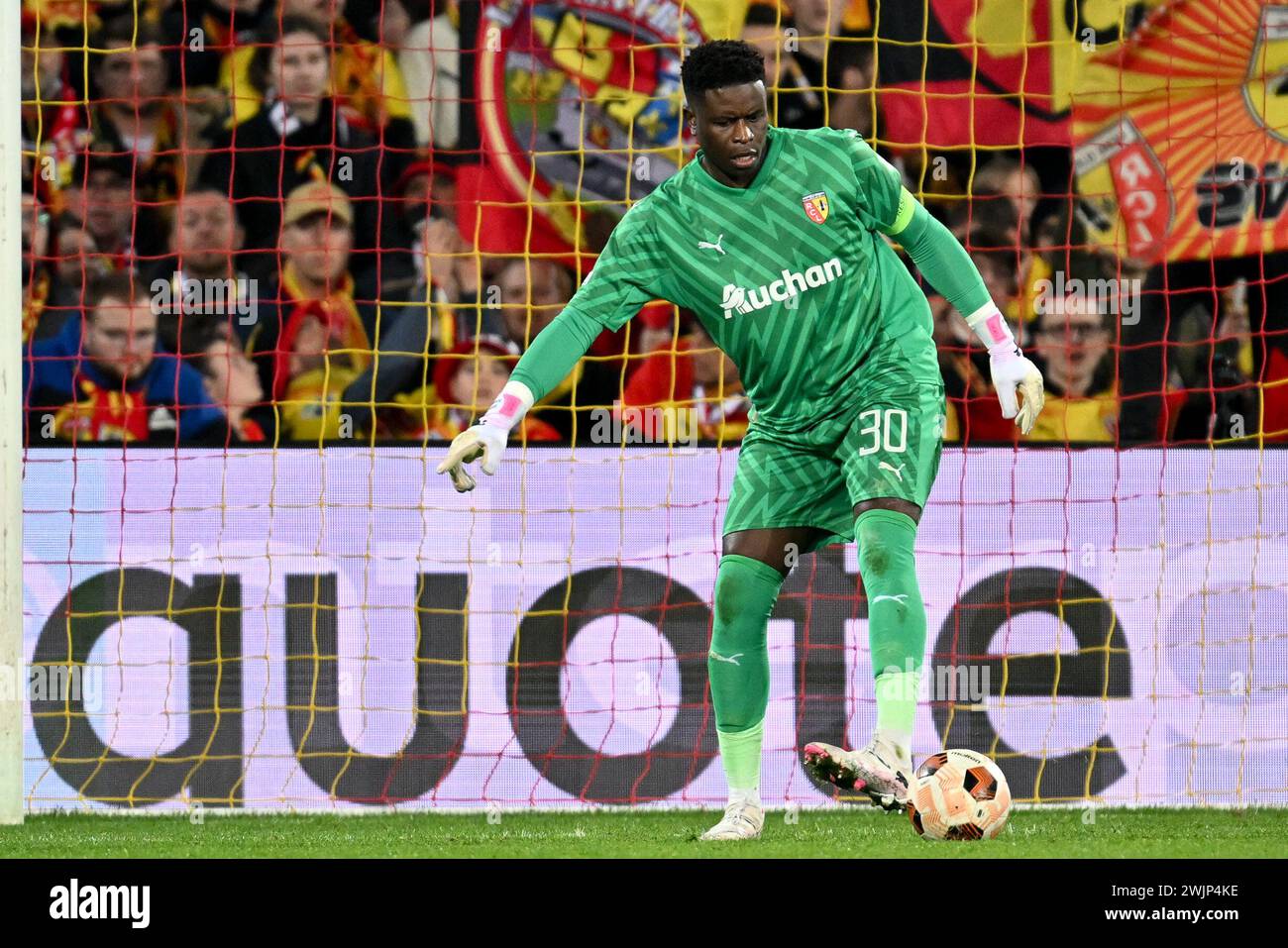 goalkeeper Brice Samba (30) of RC Lens pictured during the Uefa Europa ...