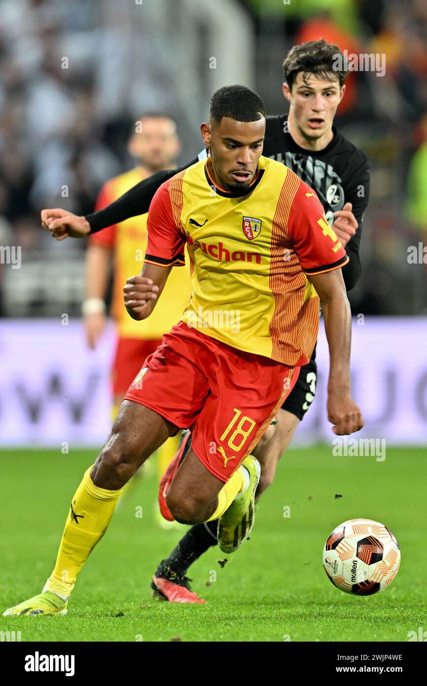 Andy Diouf (18) of RC Lens pictured in action during the Uefa Europa ...