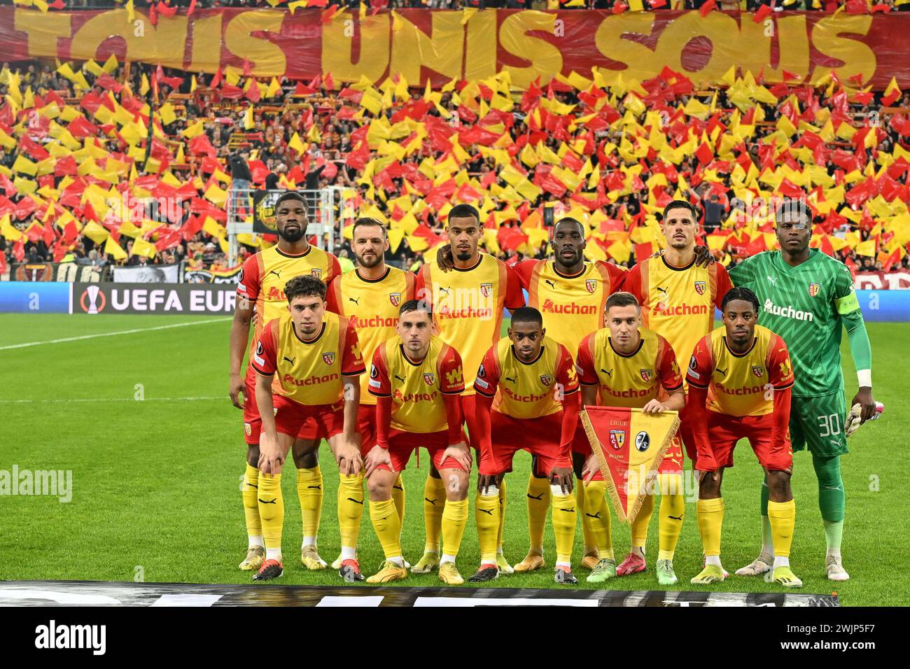 Lens, France. 15th Feb, 2024. fans and supporters of Lens in the ...