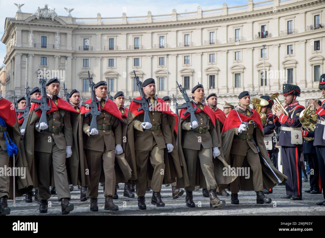 Rome, Italy. 16th Feb, 2024. Soldiers of the Italian army belonging to ...