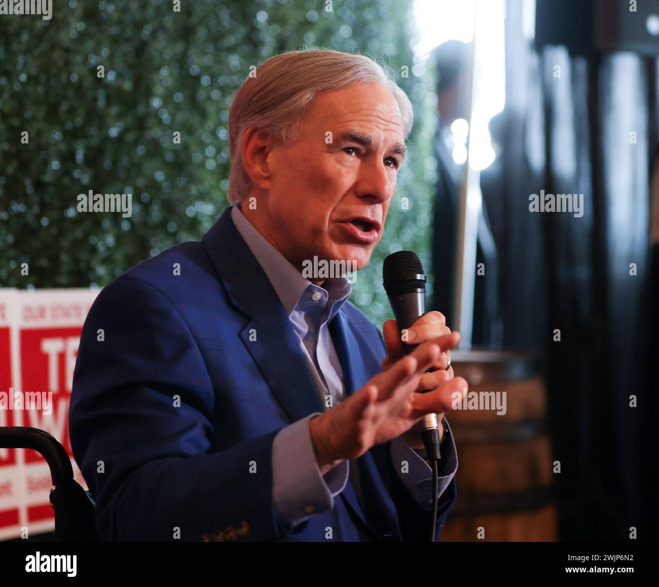 February 15, 2024: Texas Gov. Greg Abbott speaks to more than 200 ...