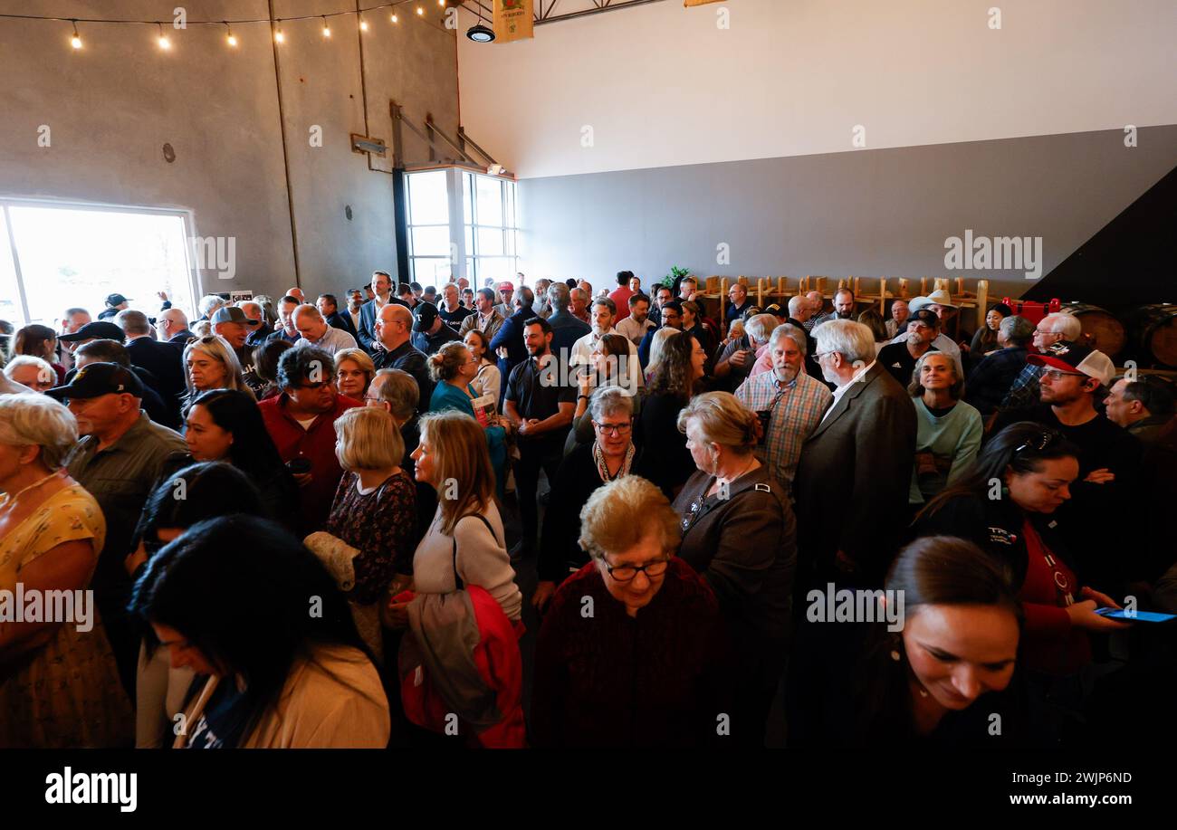 February 15, 2024: Texas Gov. Greg Abbott speaks to more than 200 ...