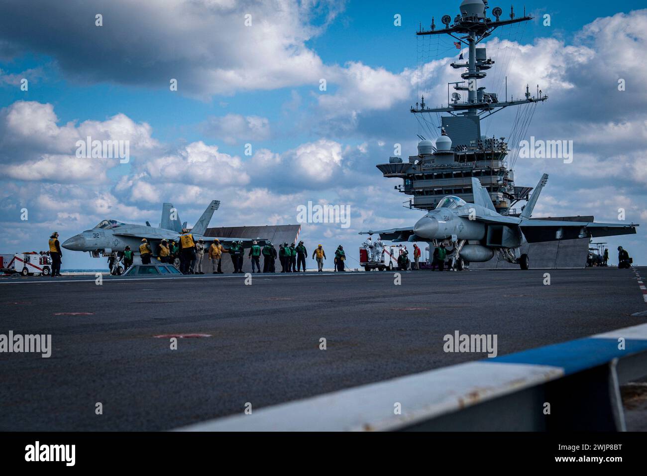 240214-N-TY639-1008 ATLANTIC OCEAN, (Feb. 14, 2024) Sailors prepare for ...