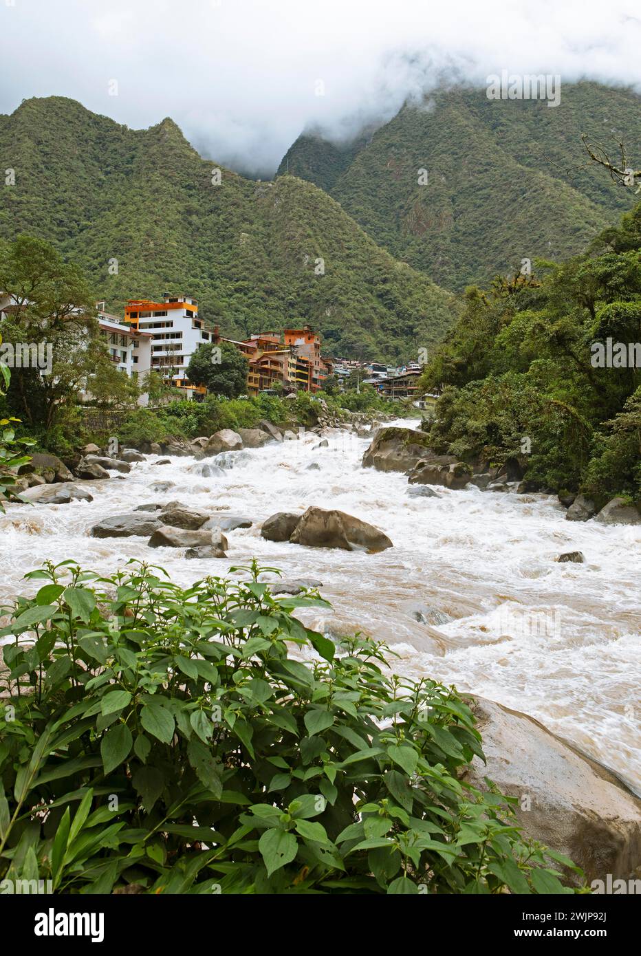 Machu Picchu Pueblo or Aguas Calientes on the Rio Urubamba, Cusco ...