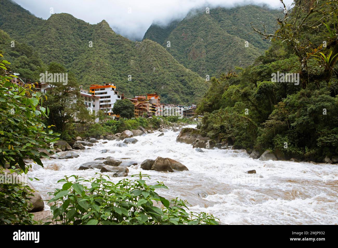 Machu Picchu Pueblo or Aguas Calientes on the Rio Urubamba, Cusco ...