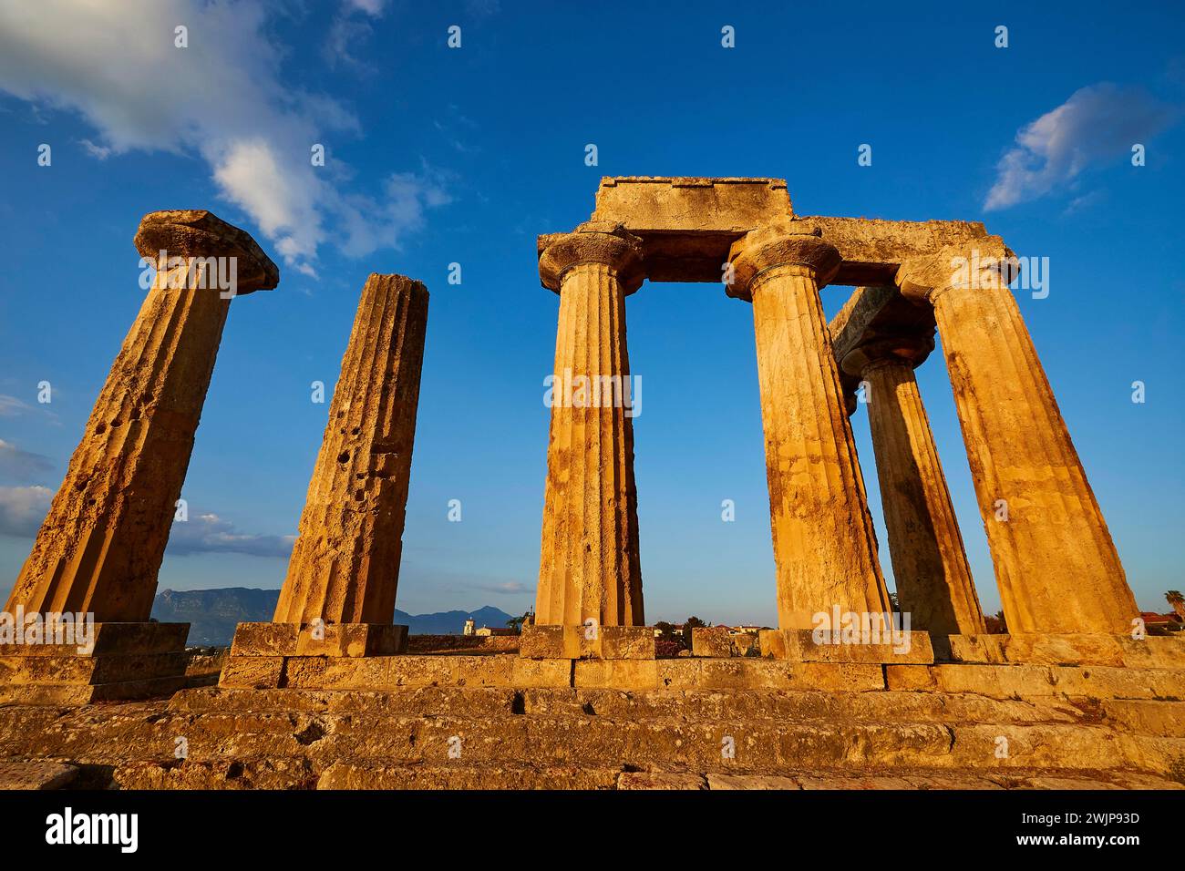 Archaic Temple of Apollo, Doric columns, Contrasting view of ancient ...