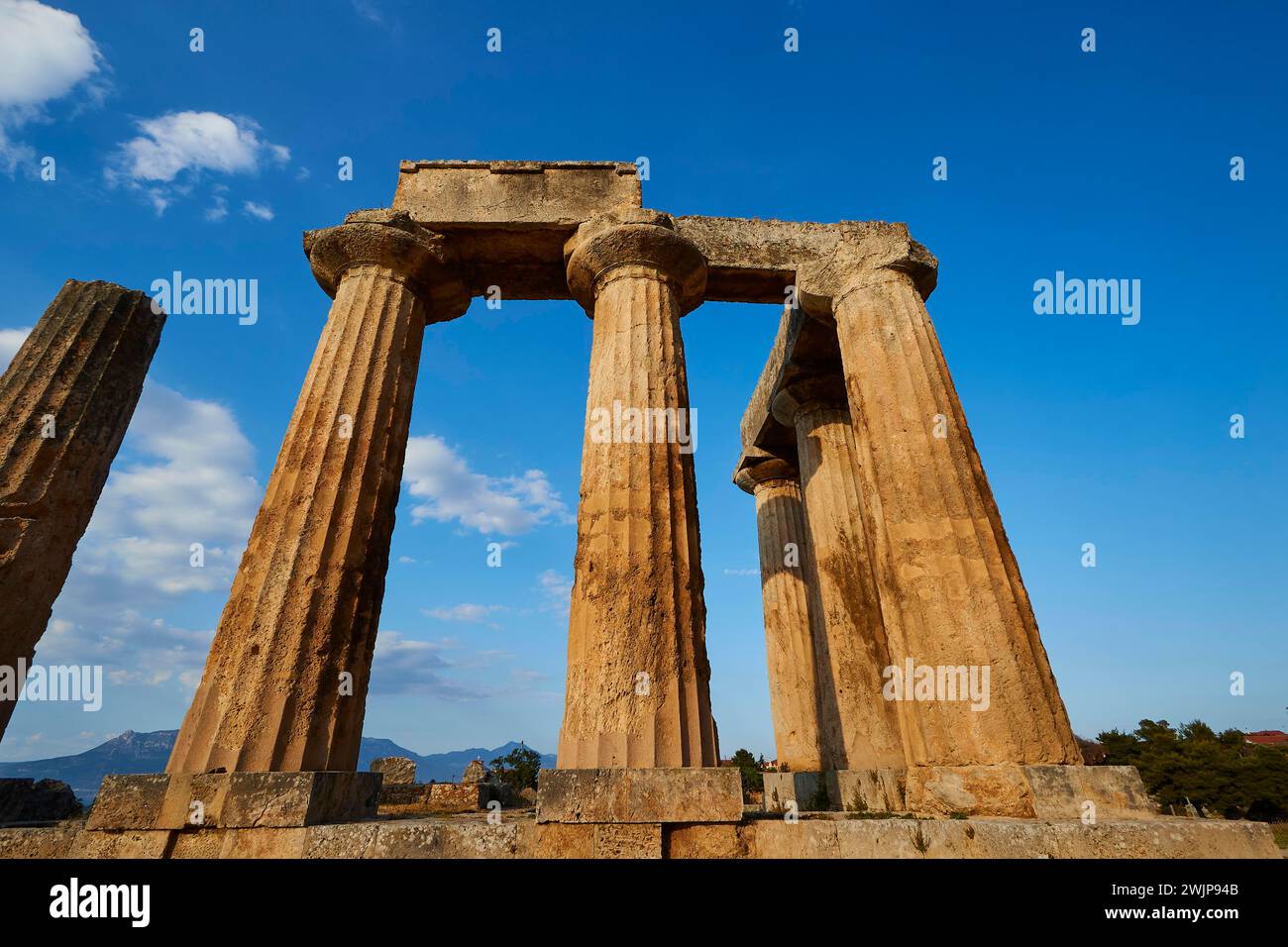 Archaic Temple of Apollo, Doric Columns, The ancient heritage of Greece in the form of glorious ...