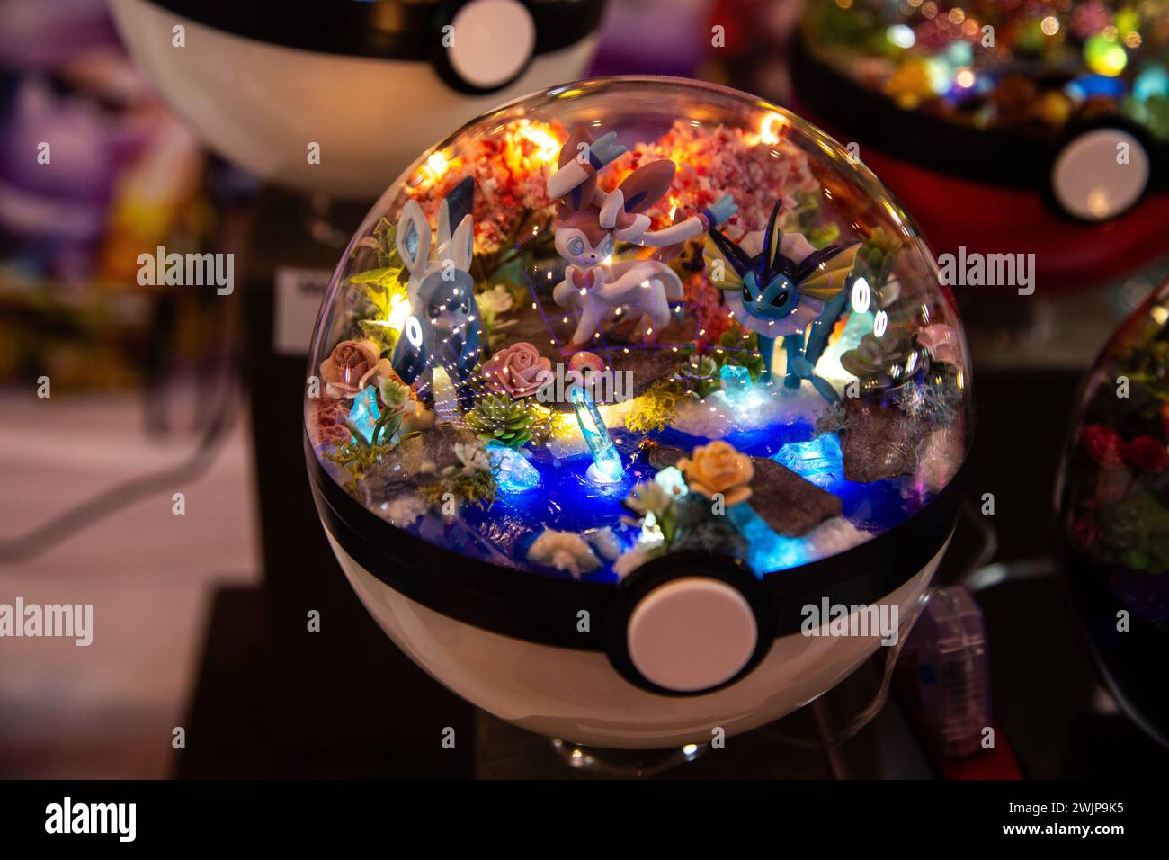London, UK. 16th Feb, 2024. Pokemon Pokeball, Eevee evolutions habitat ...