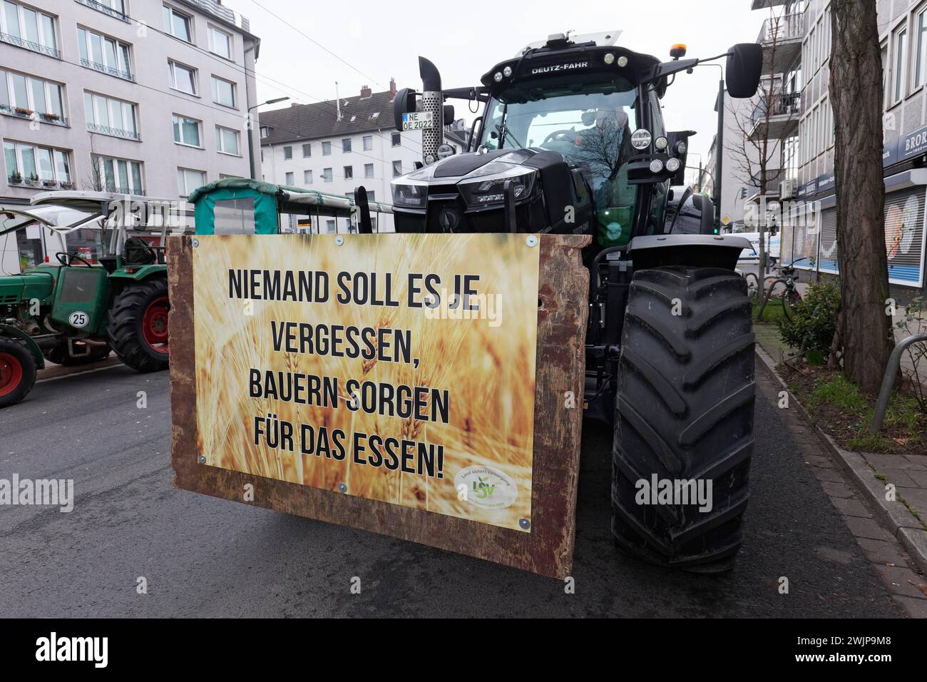 Tractor with sign, No one should ever forget, Farmers provide food ...