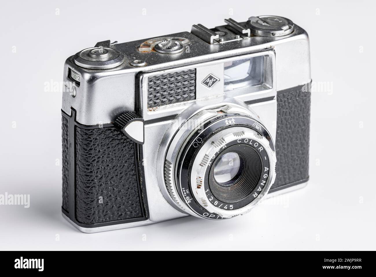 An old Agfa camera on a white background Stock Photo - Alamy