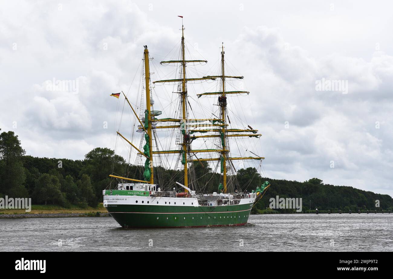 Sailing ship, barque, tall ship Alexander von Humboldt II sailing in ...