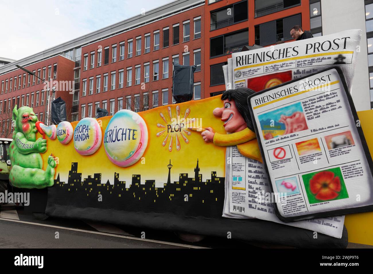 Internet troll with soap bubbles lies, propaganda, rumours, fake news ...