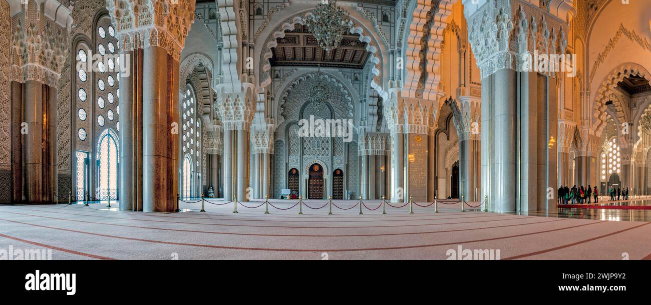 Mosque Hassan II Interior Panorama Casablanca Morocco Stock Photo - Alamy