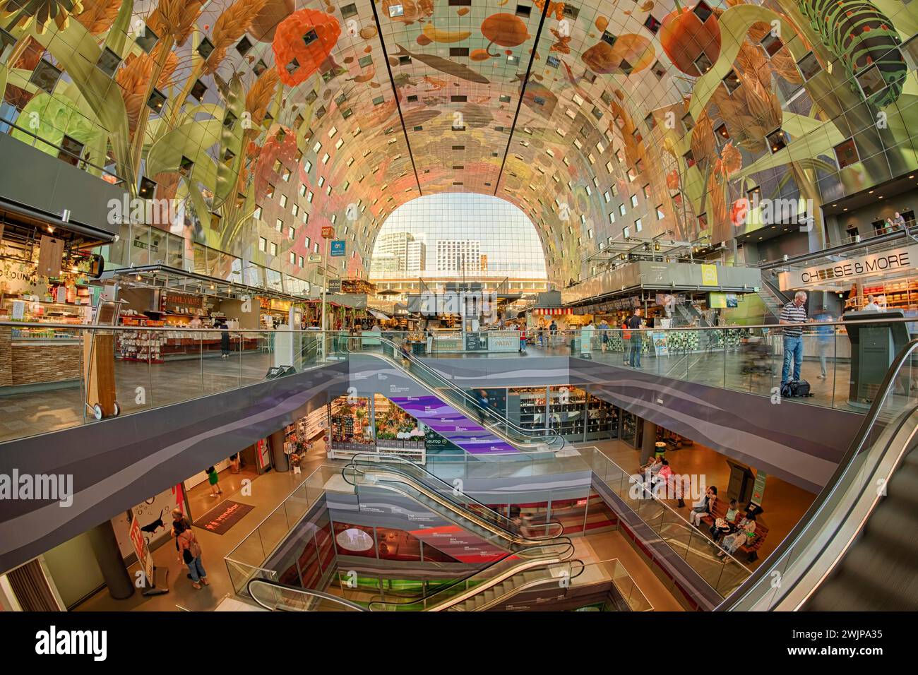 Market Hall Interior Panorama Rotterdam Netherlands Stock Photo - Alamy