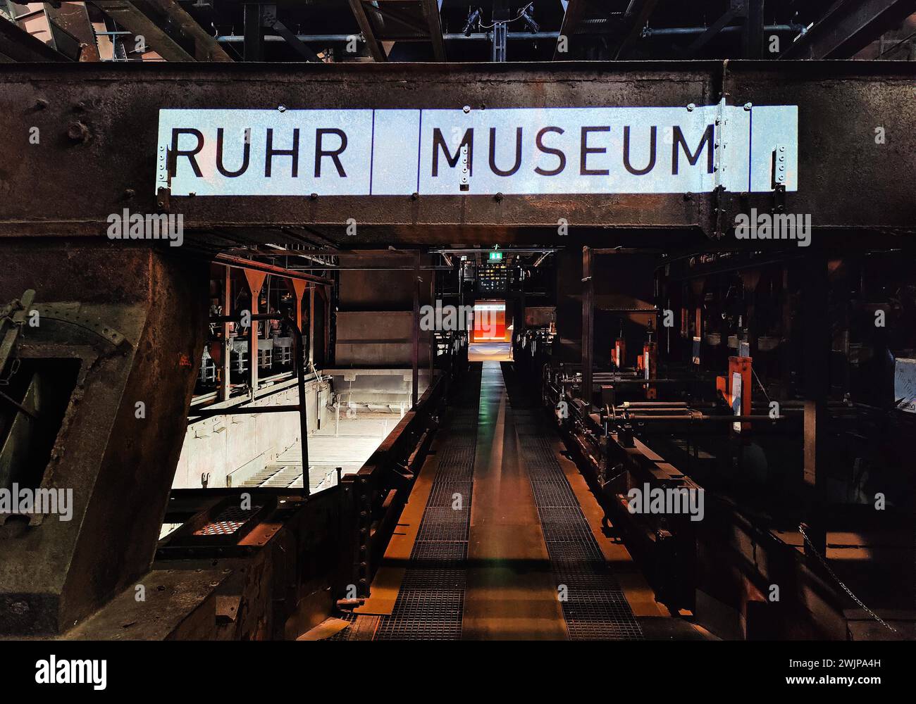 Zollverein Coal Mine Industrial Complex, interior view of the coal washing plant and path to the ...
