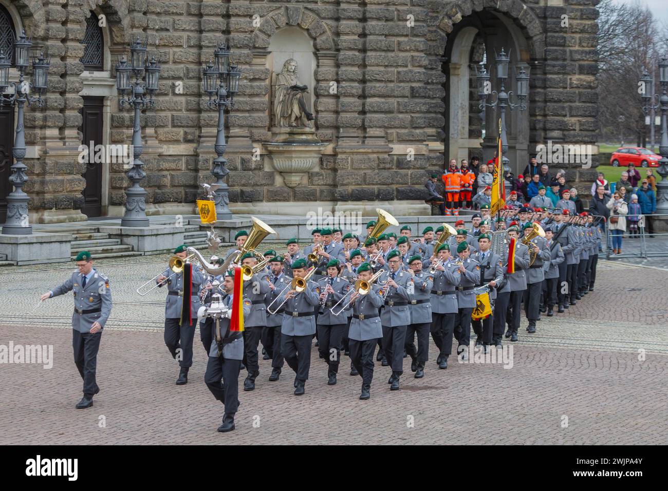 Public roll call of the Army Officers' School on Theatre Square ...