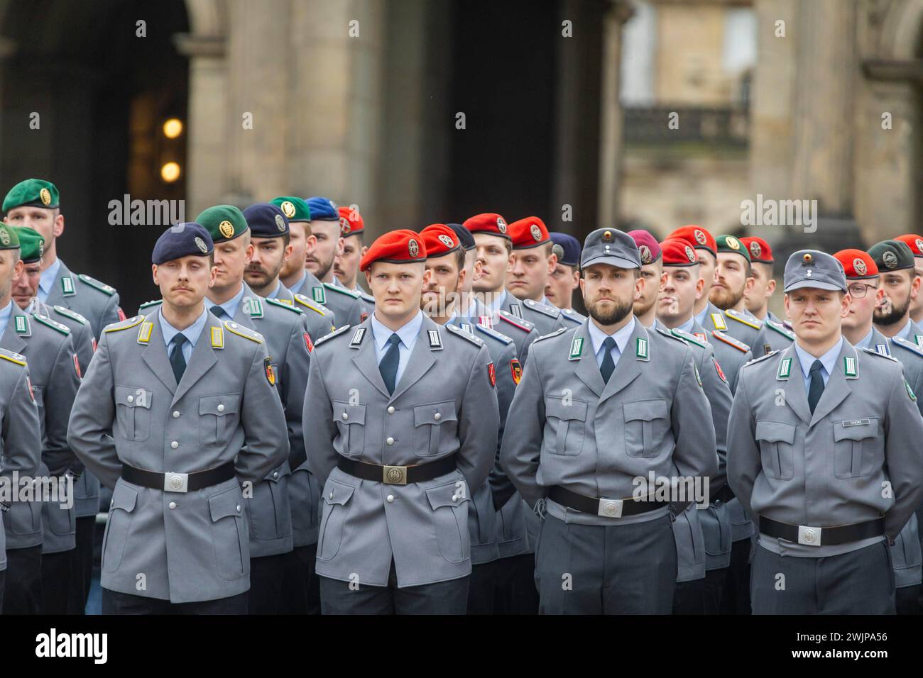 Public roll call of the Army Officers' School on Theatre Square ...