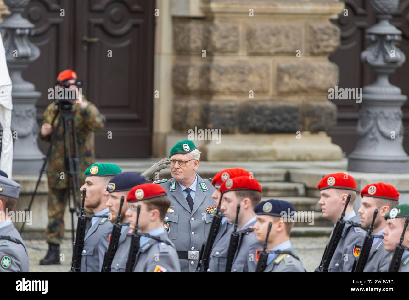 Public roll call of the Army Officers' School on Theatre Square ...